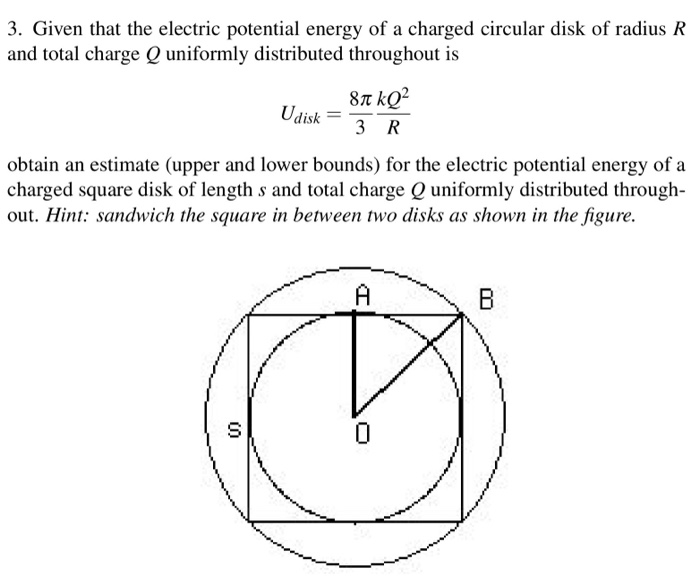 Solved 3. Given that the electric potential energy of a | Chegg.com