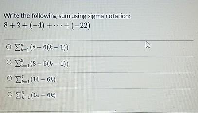 Solved Write the following sum using sigma | Chegg.com