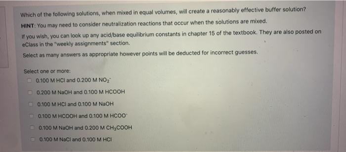 Solved Consider a buffer solution comprised of HF and F. The | Chegg.com