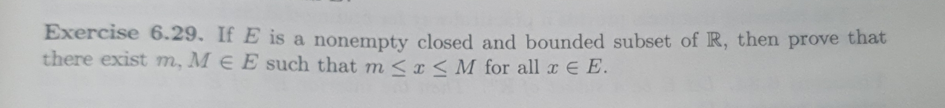 Solved Exercise 6.29. ﻿If E ﻿is a nonempty closed and | Chegg.com