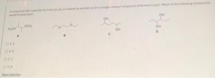 Solved A compound with molecular formula CD is oeidized by | Chegg.com