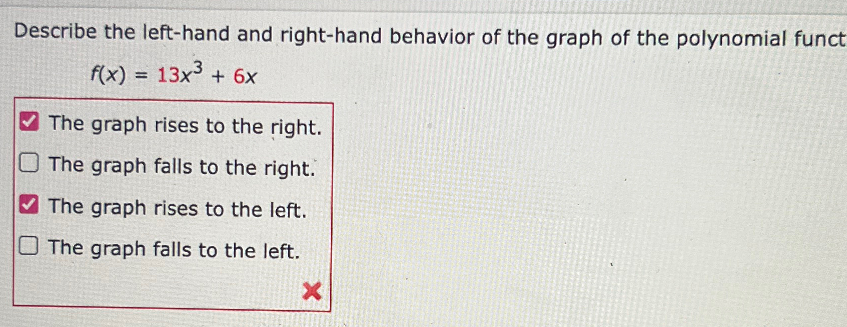 Solved Describe the left-hand and right-hand behavior of the | Chegg.com