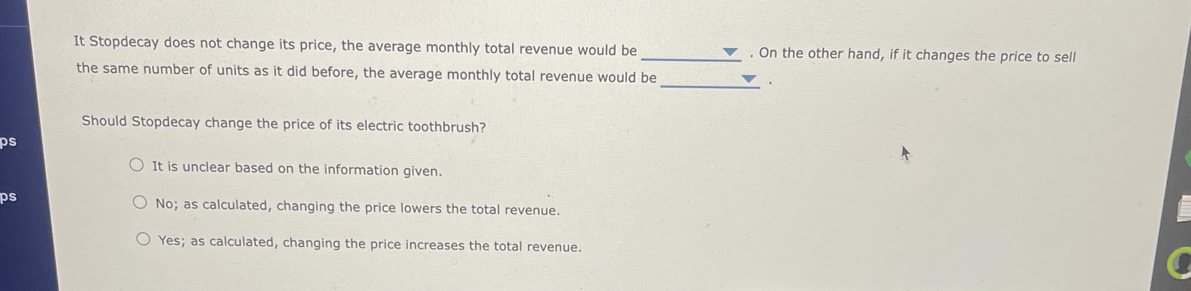 Solved It Stopdecay does not change its price, the average | Chegg.com