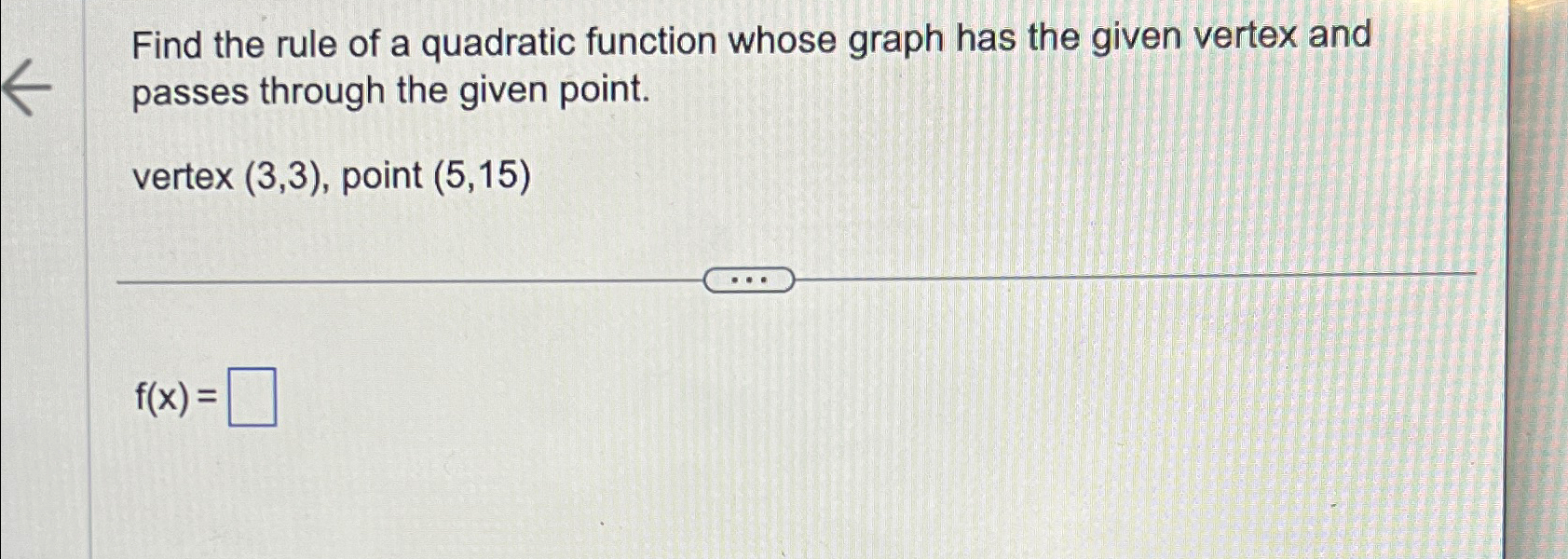 Solved Find the rule of a quadratic function whose graph has | Chegg.com
