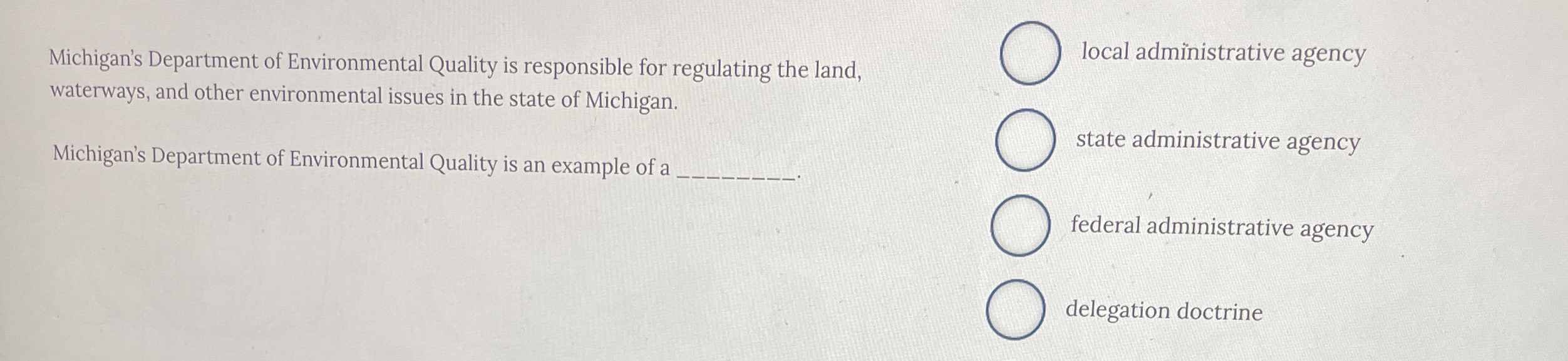 Solved Michigan's Department of Environmental Quality is | Chegg.com