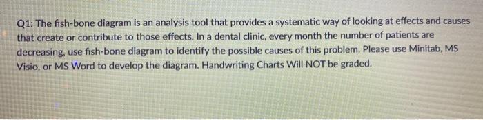 Solved Q1: The fish-bone diagram is an analysis tool that | Chegg.com