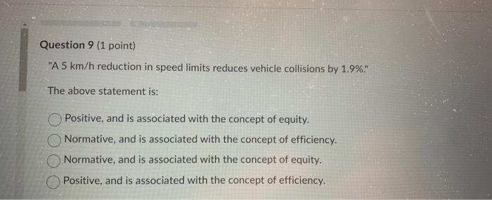 Solved "A 5 km/h reduction in speed limits reduces vehicle | Chegg.com