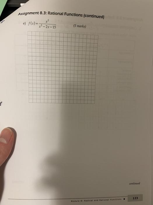 Solved Assignment 8.3 Rational Functions Total: 34 marks You | Chegg.com