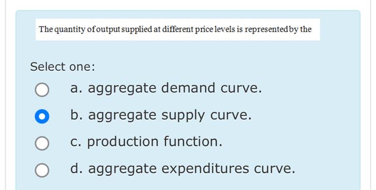 Solved The quantity of output supplied at different price | Chegg.com