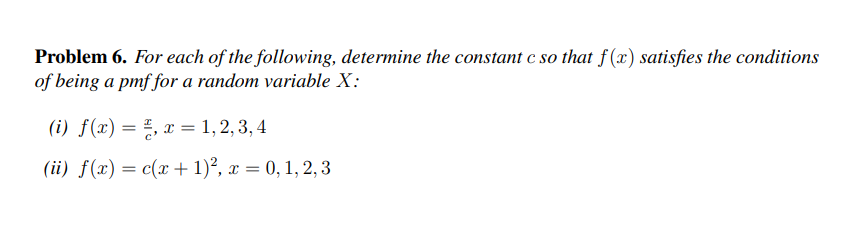 Solved Problem 6. ﻿For each of the following, determine the | Chegg.com