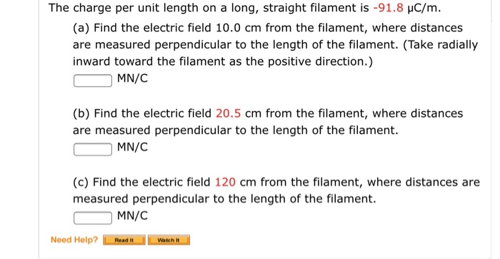 Solved The charge per unit length on a long, straight | Chegg.com