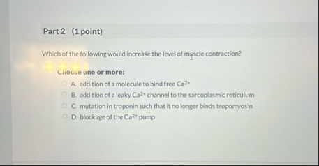 Solved Part 2 (1 ﻿point)Which of the following would | Chegg.com