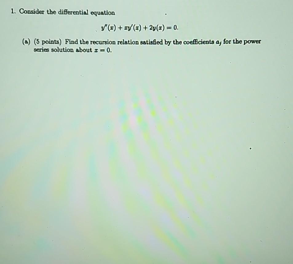 Solved Consider the differential | Chegg.com