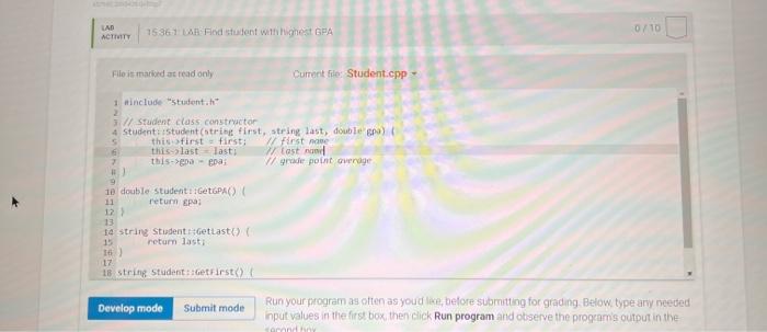 Solved File is marised at read only Curnent fie Studenticpp | Chegg.com