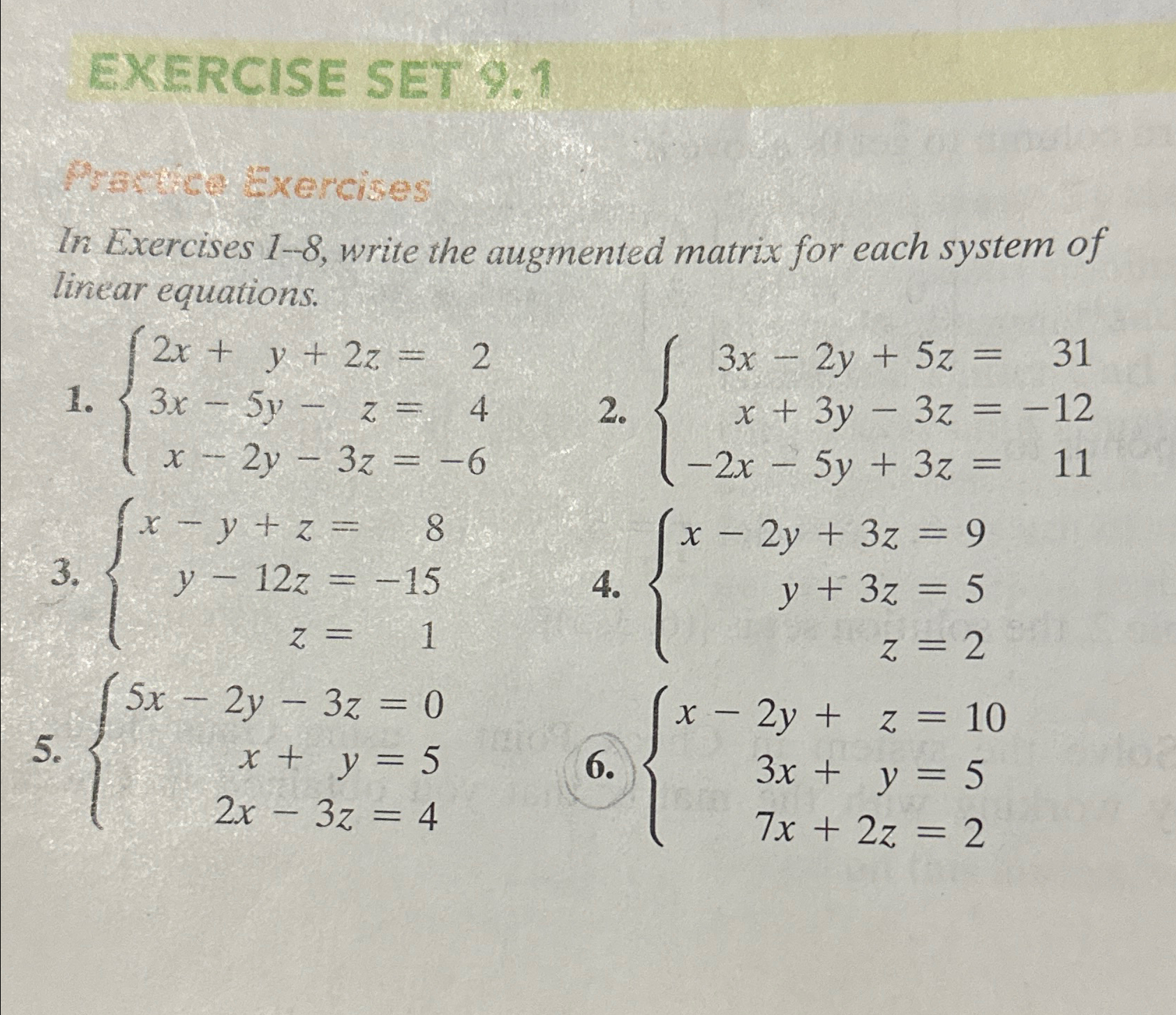 Solved EXERCISE SET 9.1ExercisesIn Exercises 1-8, write the | Chegg.com Solved EXERCISE SET 9.1ExercisesIn Exercises 1-8, write the | Chegg.com