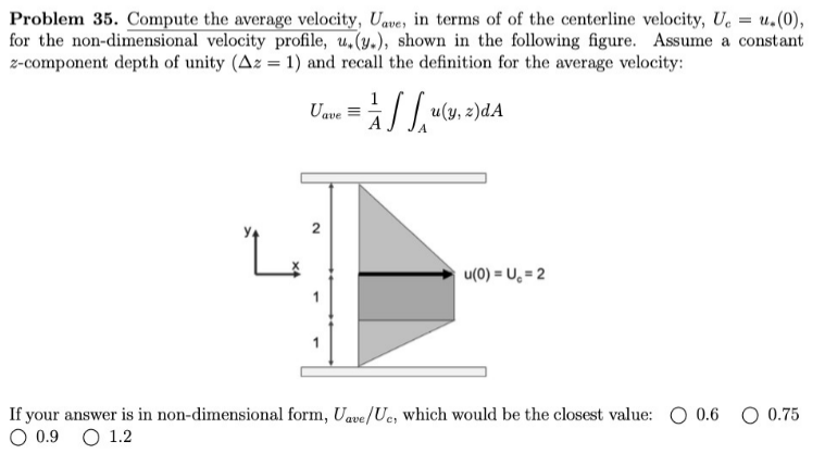 Solved Problem 35. ﻿Compute the average velocity, U_(ave ), | Chegg.com