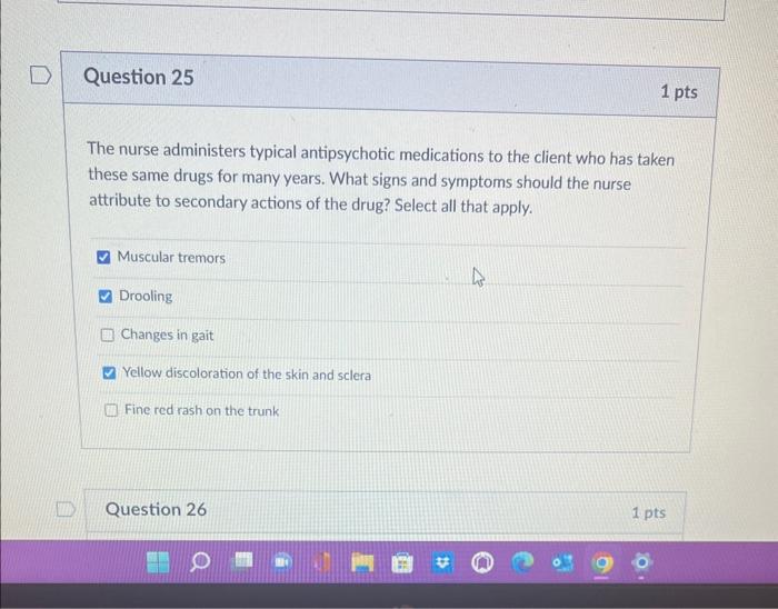 Solved The nurse administers typical antipsychotic | Chegg.com