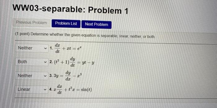 Solved WW03-separable: Problem 6 Previous Problem Problem | Chegg.com