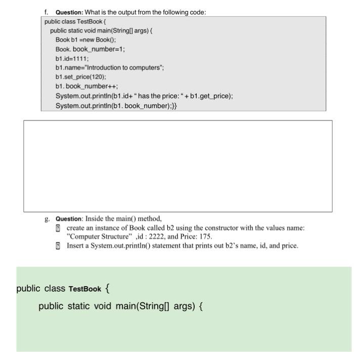 Solved f. Question: What is the output from the following | Chegg.com