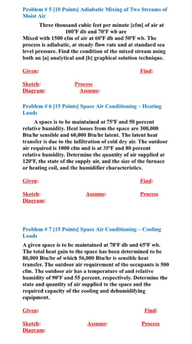 Solved Problem #5 [10 Points Adiabatic Mixing of Two Streams | Chegg.com