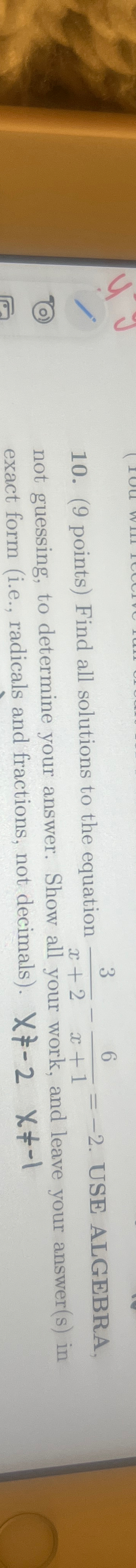 Solved Find All Solutions To The Equation 3x 2 6x 1 2 ﻿use