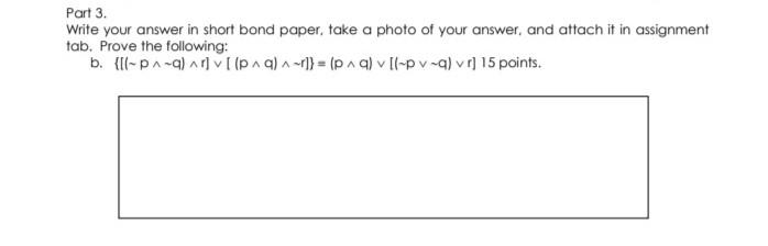 Solved Part 3. Write your answer in short bond paper, take a | Chegg.com
