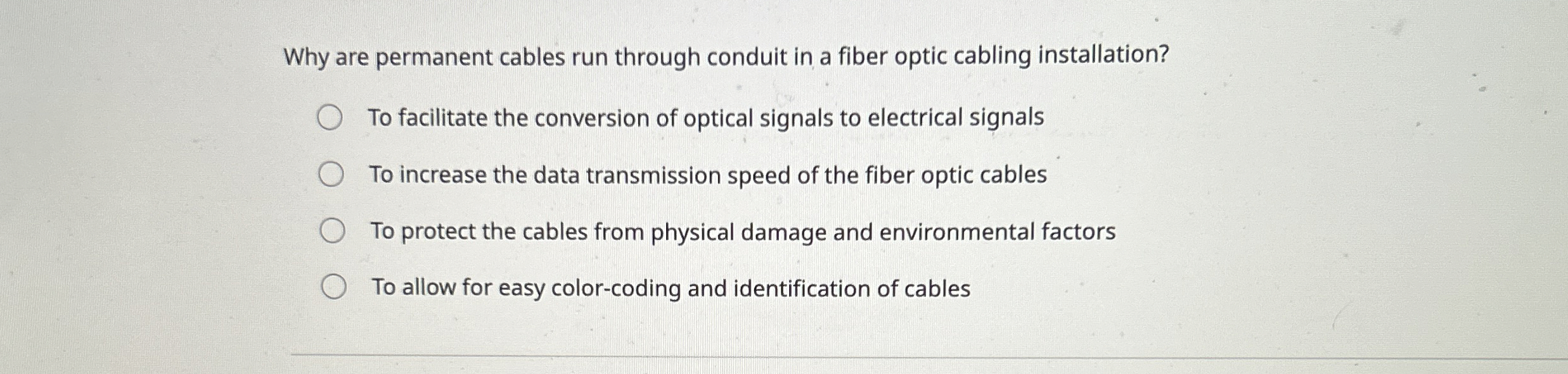 Solved Why are permanent cables run through conduit in a | Chegg.com