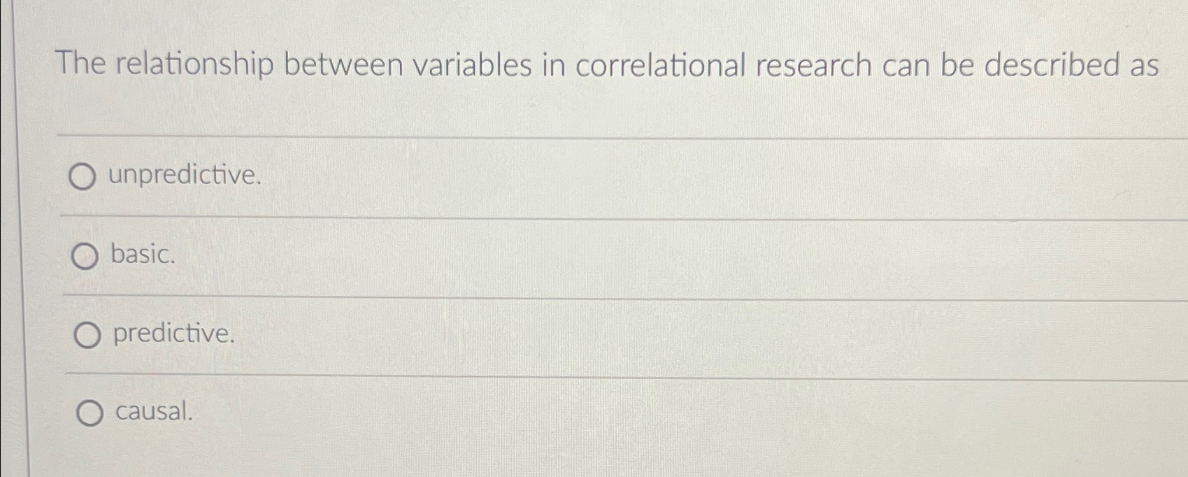 Solved The relationship between variables in correlational | Chegg.com