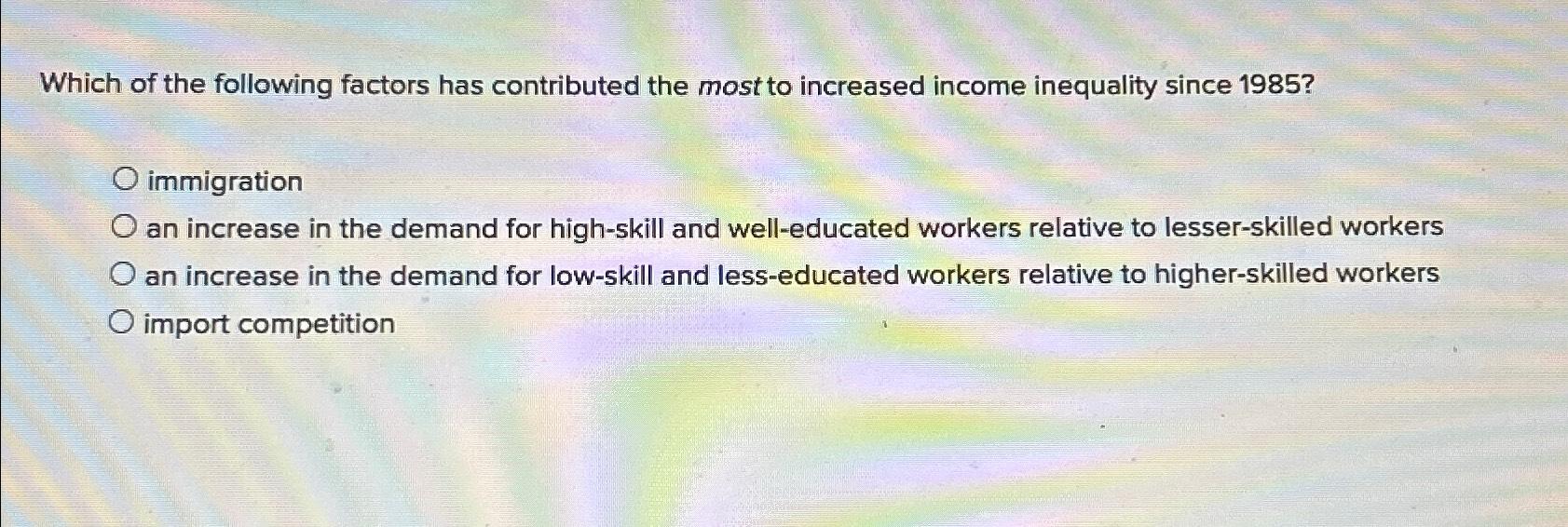 Solved Which of the following factors has contributed the | Chegg.com
