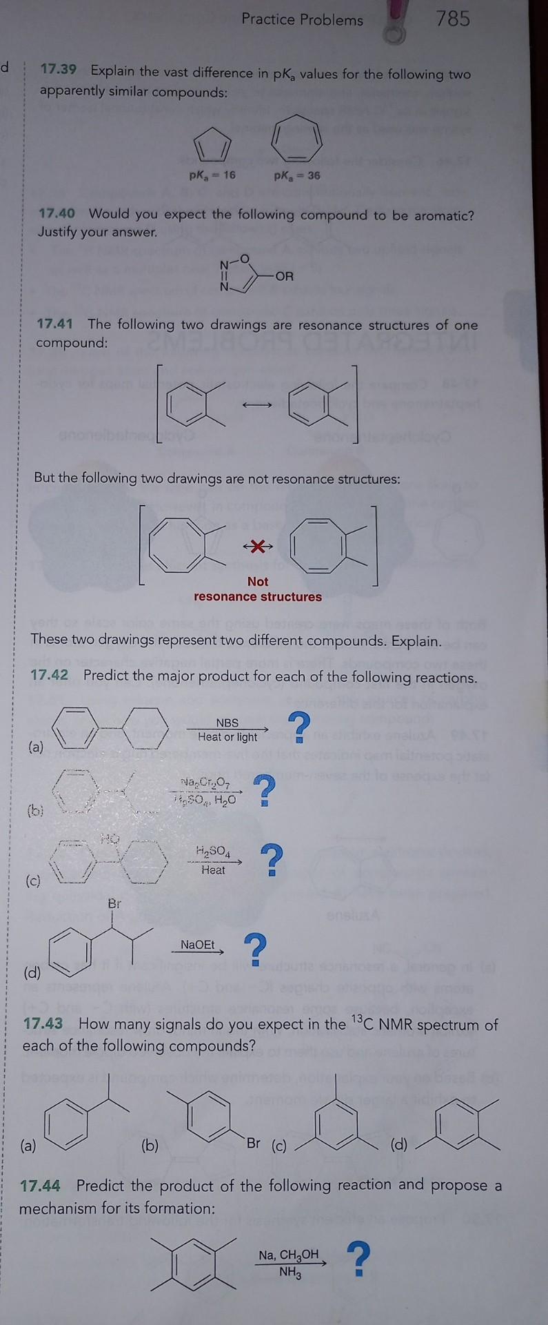 Solved 17.39 Explain the vast difference in pKa values for | Chegg.com