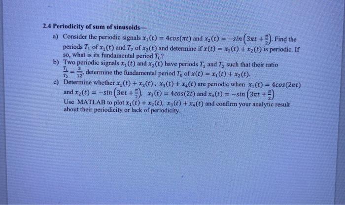 Solved Part 2 Problems Using Matlab Use Matlab To Solve The