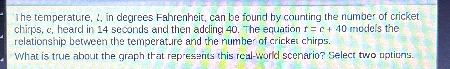 Solved The temperature, t, ﻿in degrees Fahrenheit, can be | Chegg.com
