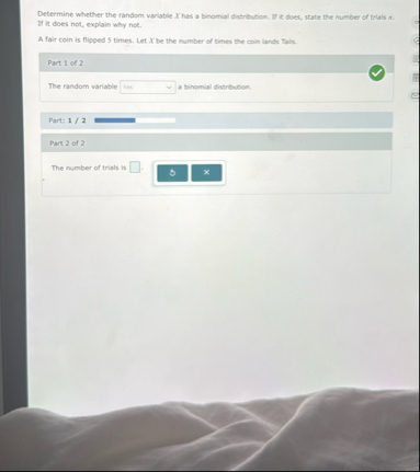 Solved Determine whether the random variable x ﻿has a | Chegg.com