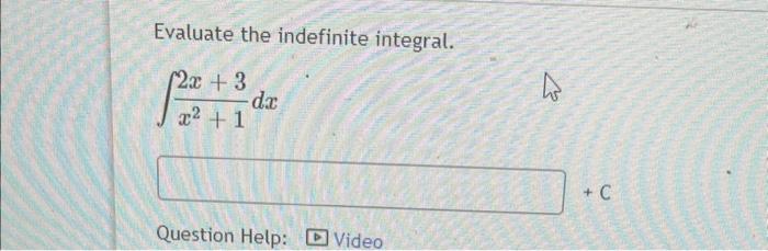 Solved Evaluate the indefinite integral. ∫x2+12x+3dx | Chegg.com