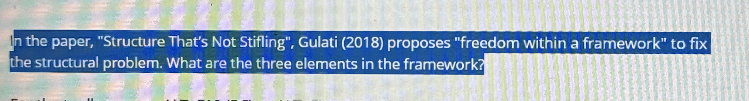 Solved In the paper, "Structure That's Not Stifling", Gulati | Chegg.com