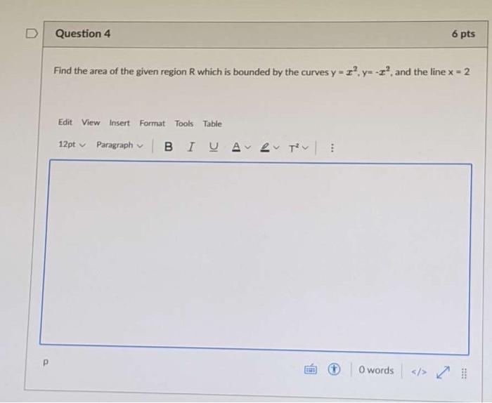 Solved D Question 4 6 pts Find the area of the given region | Chegg.com Solved D Question 4 6 pts Find the area of the given region | Chegg.com