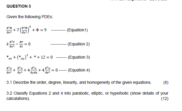Solved QUESTION 3Given the following | Chegg.com