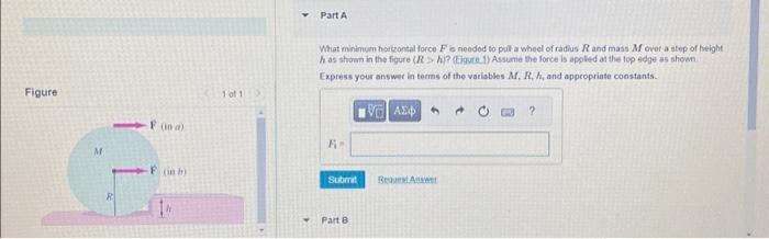 Solved What minimum horizontal force F is needed to pull a | Chegg.com
