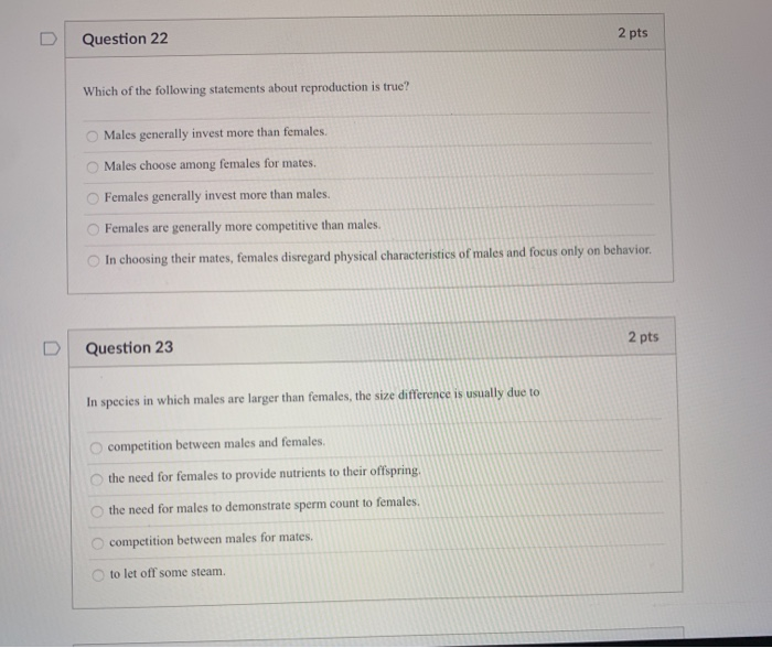 Solved Question 22 2 pts Which of the following statements | Chegg.com
