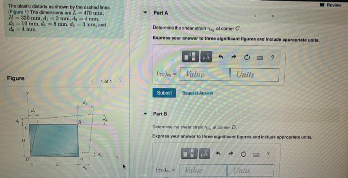 Solved Review Part A The plastic distorts as shown by the | Chegg.com