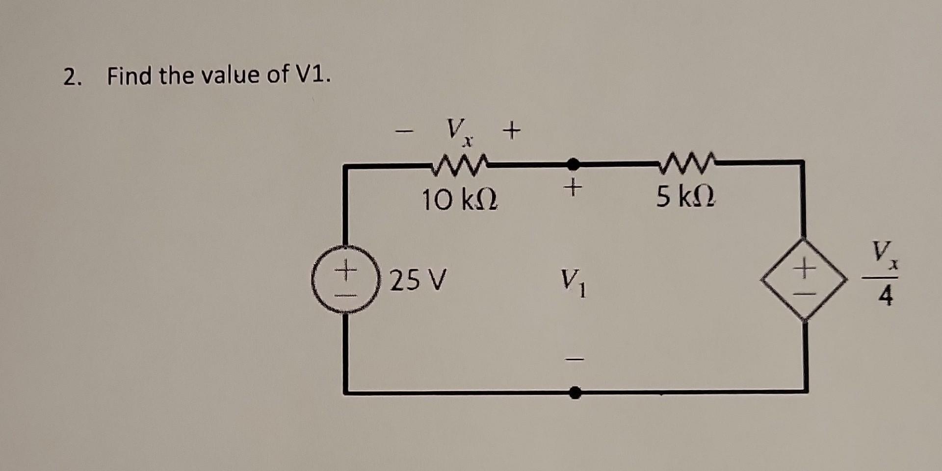Solved find the value of V1 across the circuit. hint find Vx | Chegg.com
