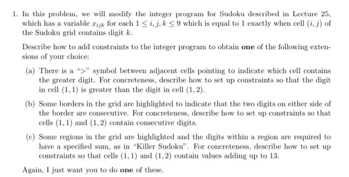 Solved Linear Programming using logical constraints and | Chegg.com Solved Linear Programming using logical constraints and | Chegg.com