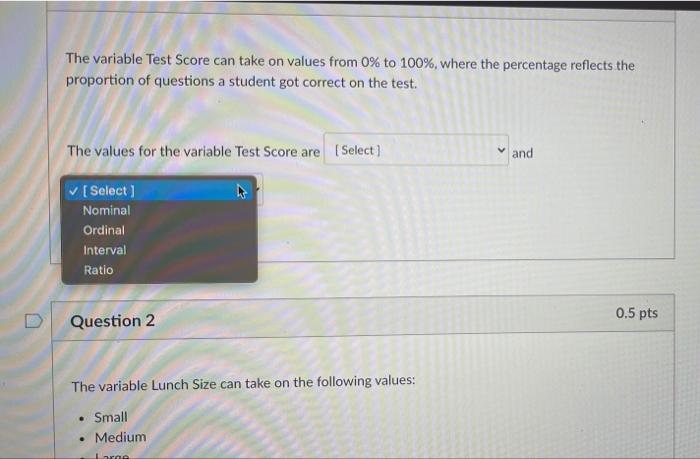 Solved The variable Test Score can take on values from 0% to | Chegg.com