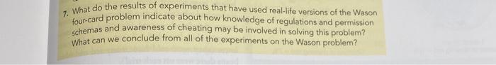 7. What do the results of experiments that have used | Chegg.com