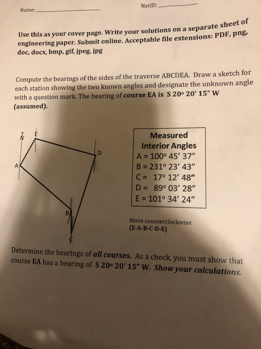 Solved NetID: Name: Use this as your cover page. Write your | Chegg.com