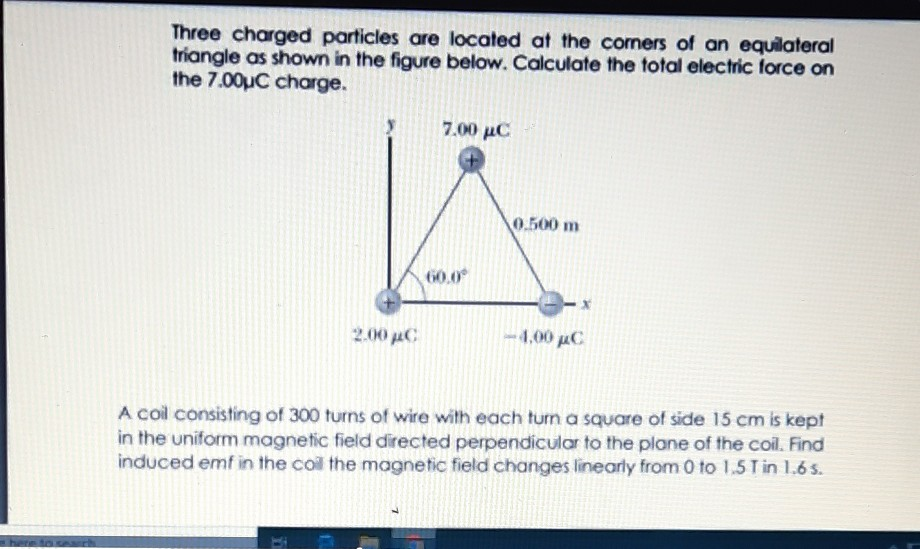 Solved Three Charged Particles Are Located At The Corners Of