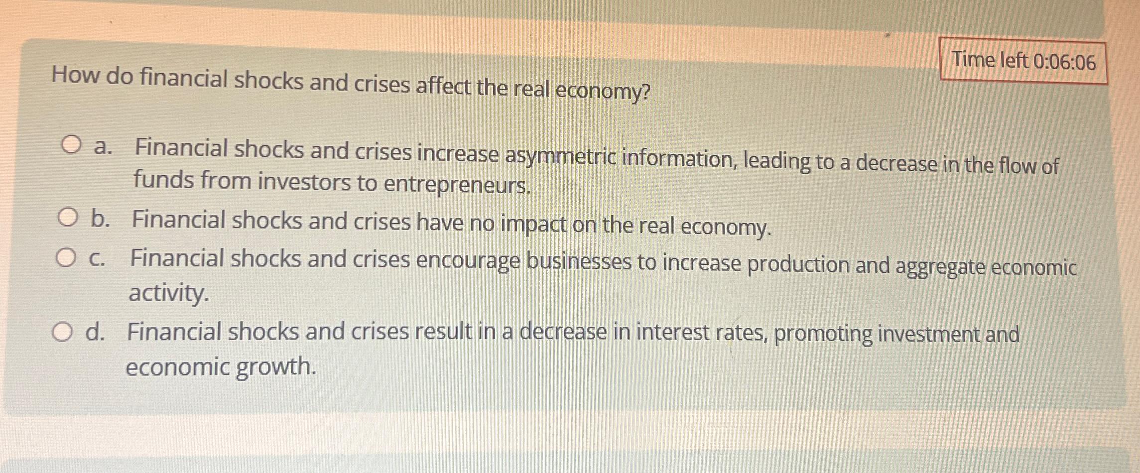 Solved How do financial shocks and crises affect the real | Chegg.com