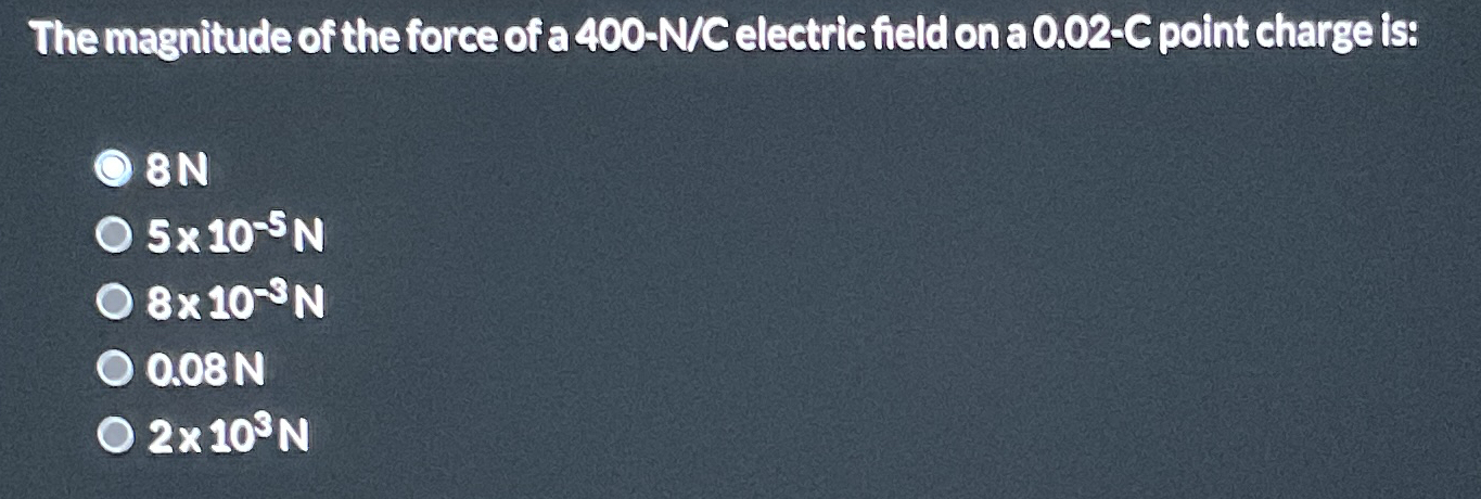 The masnitude of the force of a 400-NC ﻿electric | Chegg.com