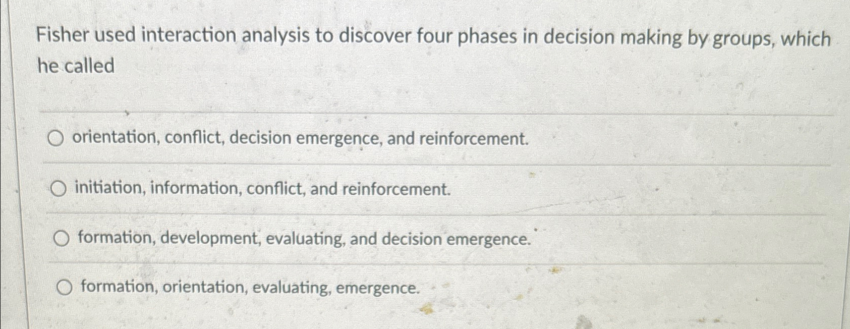 Solved Fisher used interaction analysis to discover four | Chegg.com