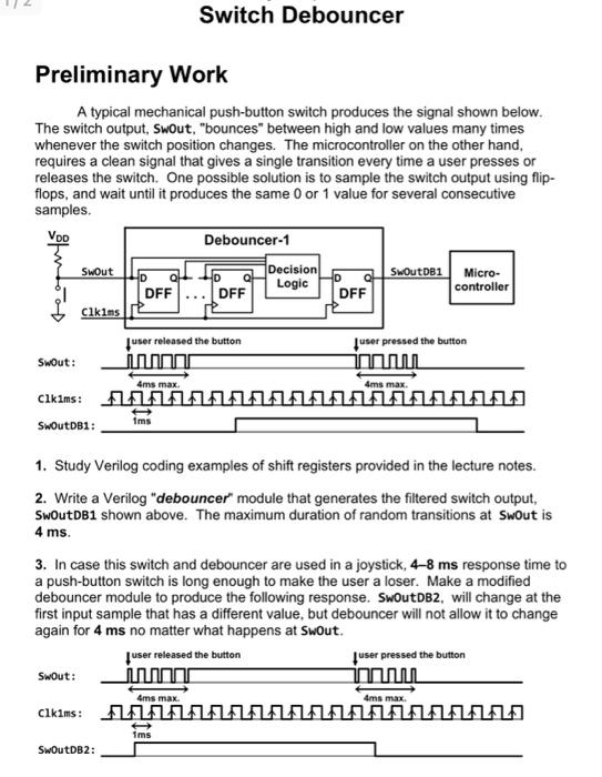 Solved Preliminary Work A typical mechanical push-button | Chegg.com